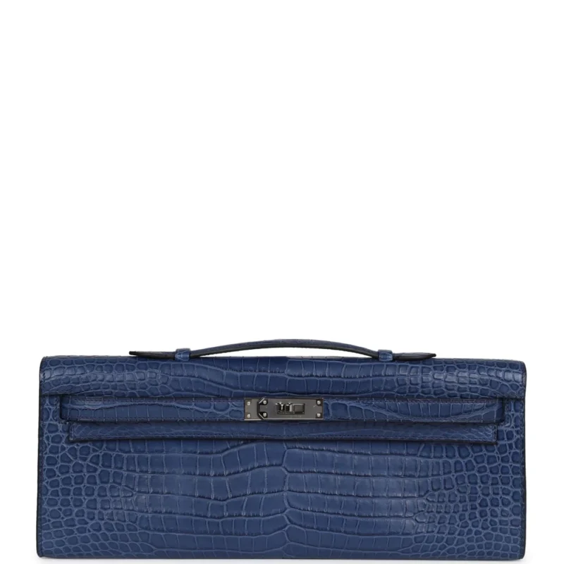 Hermès Kelly Cut Bleu De Malte Crocodile - Artisan-Grade Dupes - Top ...